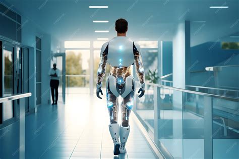 Premium Ai Image Ai Male Robot Walking Like A Human