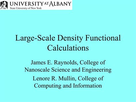 PPT Large Scale Density Functional Calculations PowerPoint Presentation ID