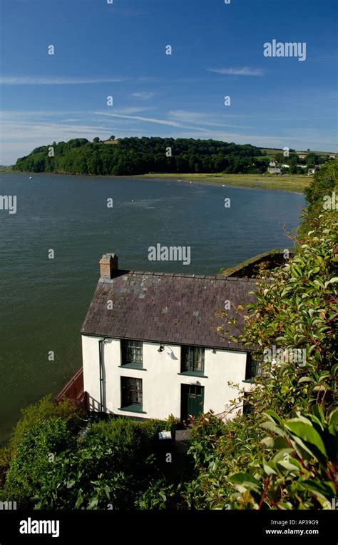 The Dylan Thomas Boat House At Laugharne Camarthanshire Wales Uk Stock