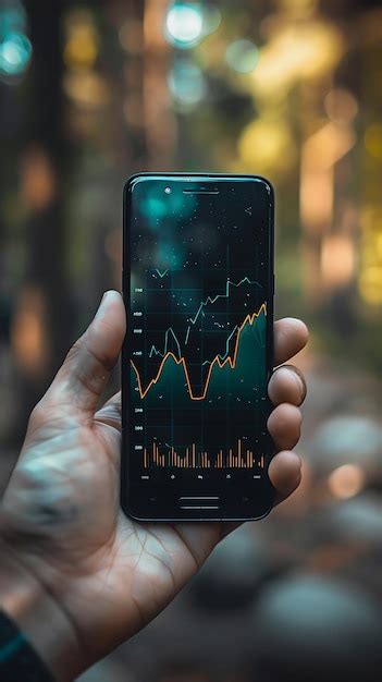 A Hand Holding A Phone With The Graph Graph Graph On It Premium Ai