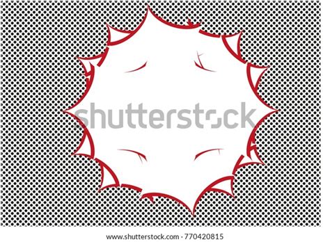 Spikey Speech Bubble Red Outline On Stock Vector Royalty Free