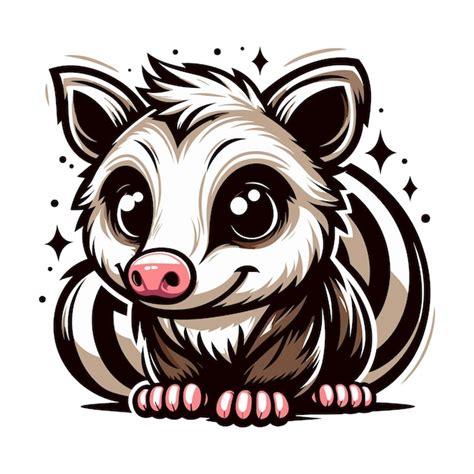 Premium Vector Cartoon Possum Vector Illustration