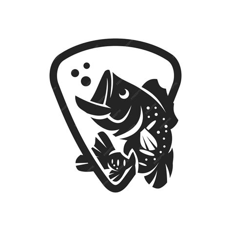 Modèle De Logo De Poisson Dachigan à Grande Bouche Icône Didentité De Marque Isolée Graphique