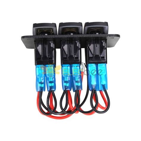 Elecbee 3 Way High Current 12v 10a Rocker Switch Panel For Vehicles Multi Functional Dc Power
