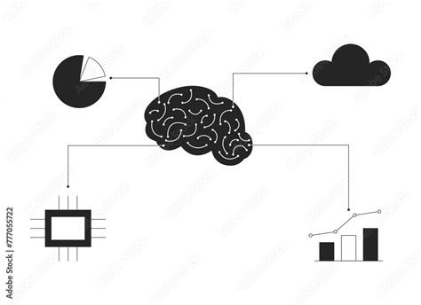 Ai Brain Analysis Tools Black And White 2d Line Cartoon Object
