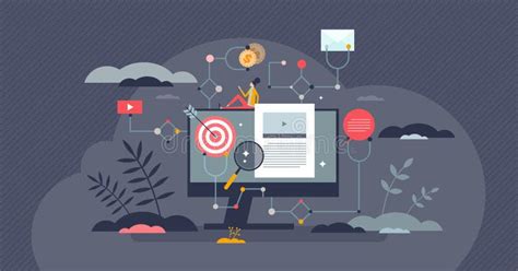 Marketing Automation And Social Media Tasks Software Tiny Person Concept Stock Vector