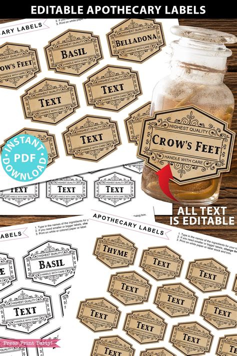 Free Printable Apothecary Jar Labels Free Printable Hub