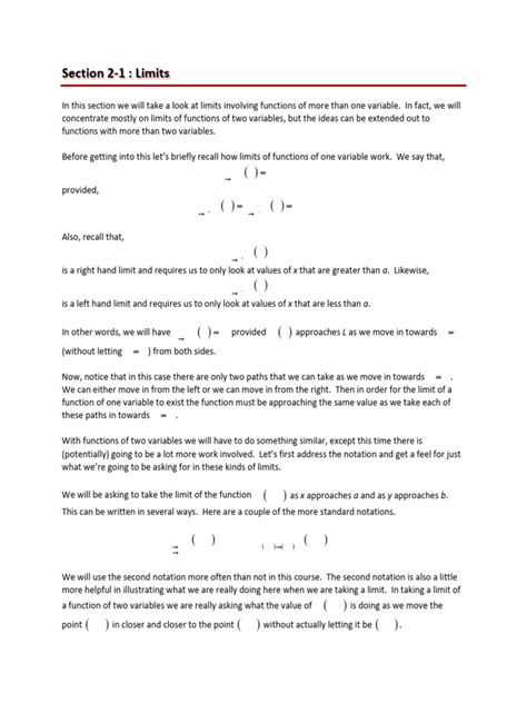 2 1 Limits 6p Pdf Function Mathematics Variable Mathematics