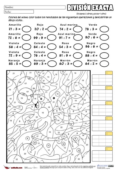 Recopilatorio De Divisiones Con Dividendo De Hasta 2 Cifras Y Divisor De 1 Actiludis