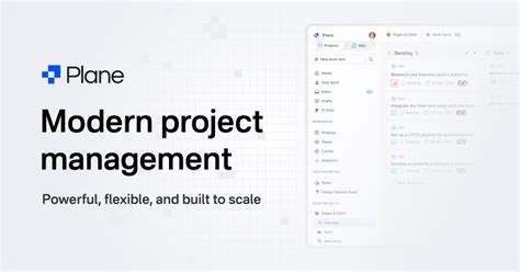 Plane The Open Source Project Management Tool Satish Venkatakrishnan