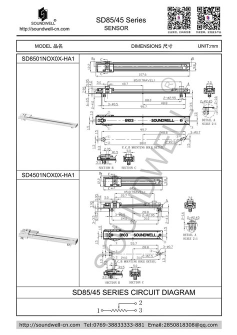 Sd85 Sd45 Slider Sensor Slider Sensor Data Sheet Pdf Soundwell