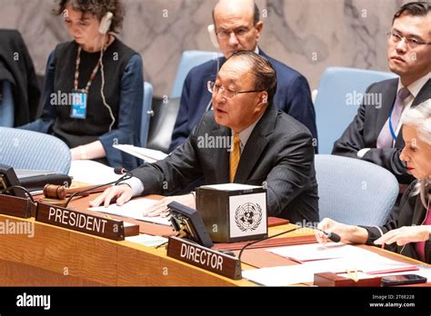 Ambassador Zhang Jun Of China Speaks During Secret Vote On Election Of