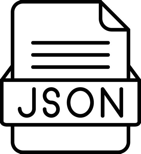 JSON File Format Line Icon Vector Art At Vecteezy