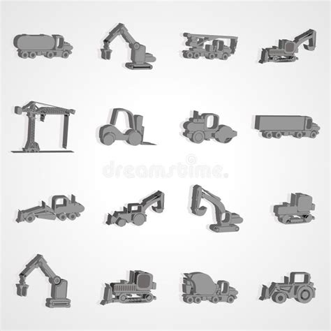 Vector Illustration Construction Machinery Background Stock Vector