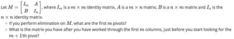 Solved Let M=[[I_(m),A],[B,I_(n)]], where I_(m) is a m xx m | Chegg.com