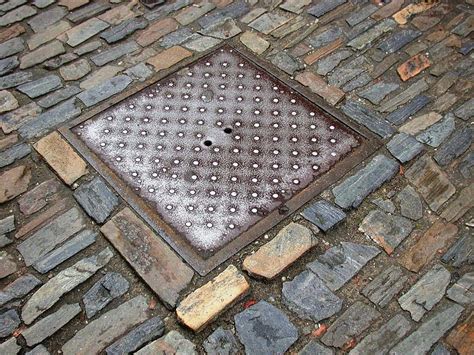 Stone Paving Hatch Metal Pattern Street Wet Pikist