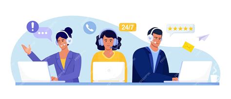 Premium Vector Customer Service Online Hotline Operator With