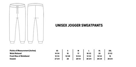 Unisex Sizing Chart