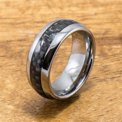 Fiberglass Ring Handmade With Tungsten 6mm Width Barrel Style
