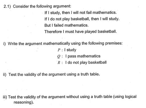 Solved Consider The Following Argument If I Study Chegg
