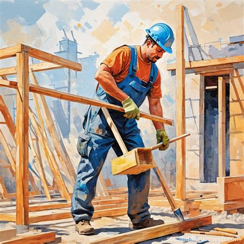 Construction Worker Building House Wallpaper Stable Diffusion Online