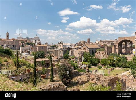 Panoramic View Of Roman Forum Also Known By Forum Romanum Or Foro