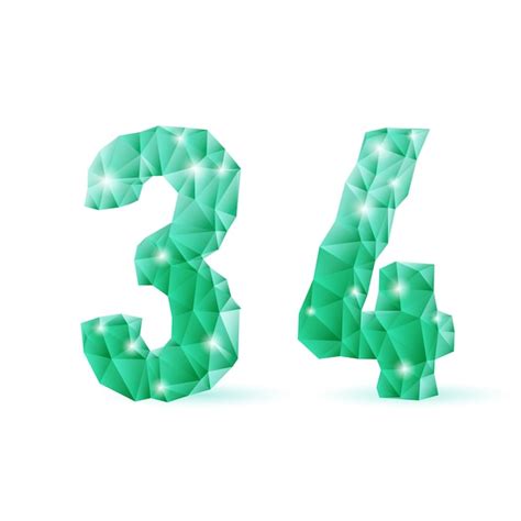 Premium Vector Emerald Green Polygonal Font