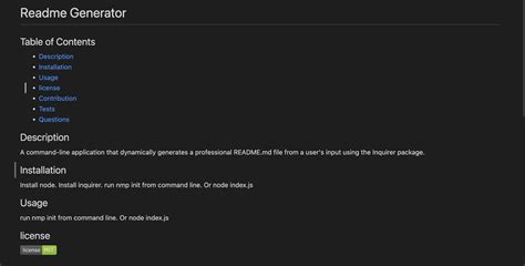 Readmegenerator Generator