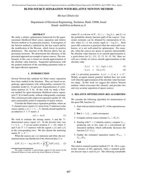 Pdf Blind Separation Of Sparse Sources With Relative Newton Method