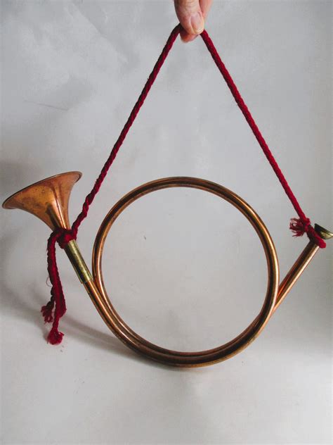 Vintage French Horn Solid Copper Brass Wall Hanging Etsy