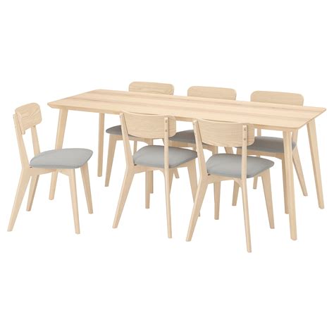 Lisabo Lisabo Table And 6 Chairs Ash Tallmyra White Black 200x78 Cm Ikea Taiwan Online
