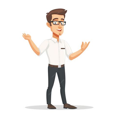 Premium Vector Cartoon Male Teacher In Presenting Pose 18