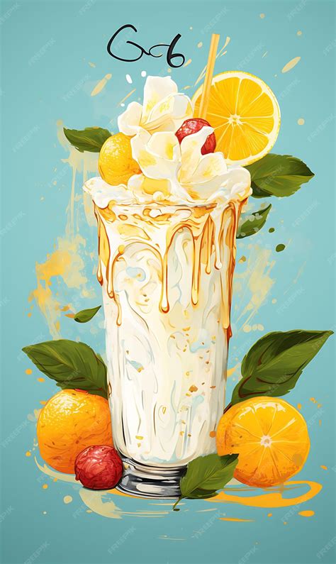 Premium Photo Design Of Lassi Drink Poster With Yogurt And Mango
