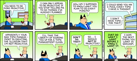 Be More Proactive Developer Humor Dilbert Comics Retail Humor