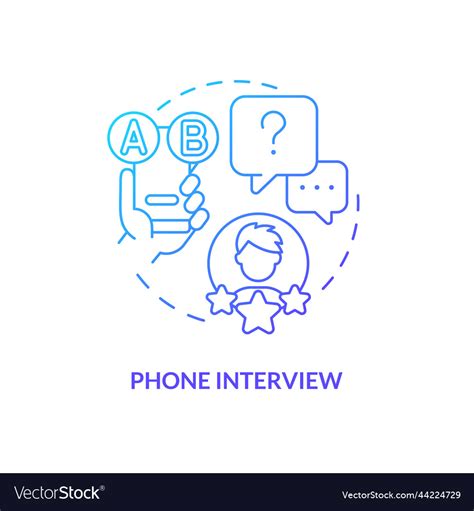 Cellphone Interview Blue Gradient Concept Icon Vector Image