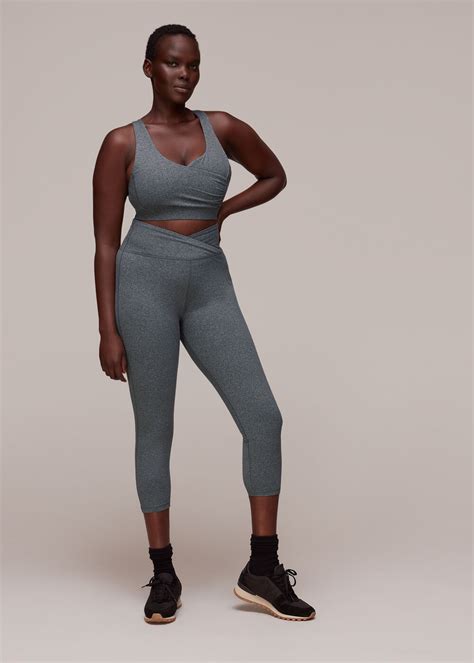 Grey Wrap Cropped Sports Legging Whistles Whistles Us