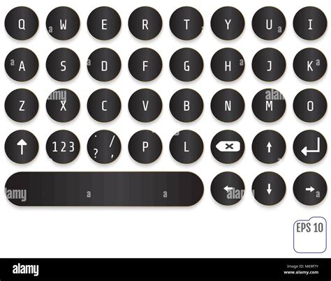 Black Modern Keyboard Design Fashionable Retro Concept Round Keys
