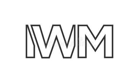 Iwm Logo Design Template With Strong And Modern Bold Text Initial Based Vector Logotype