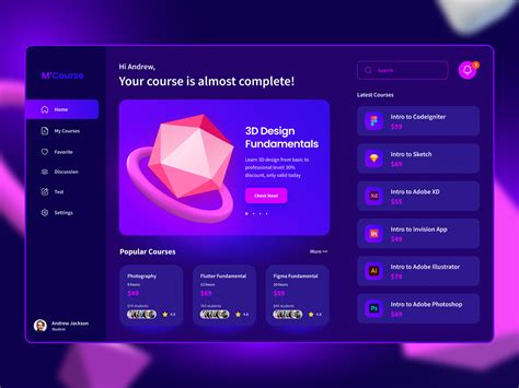 Dashboard Online Course Web App Behance
