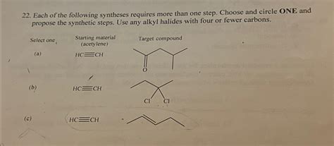 Solved Each of the following syntheses requires more than | Chegg.com