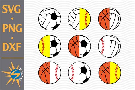 Half Sport Balls Svg Png Dxf Digital Files Include So Fontsy