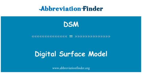 dsm stands for digital surface model abbreviation finder