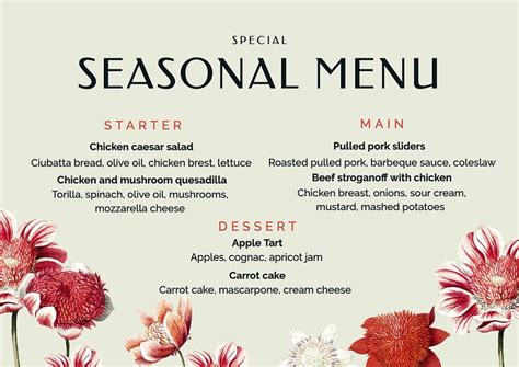 Seasonal Menu Template Editable Text Premium Editable Template Rawpixel