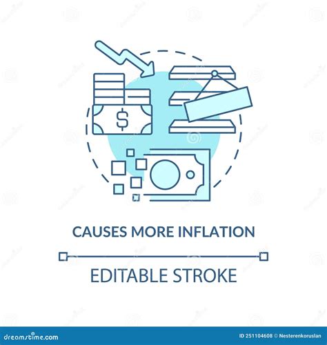 Causes More Inflation Turquoise Concept Icon Stock Vector Illustration Of Abstract Currency
