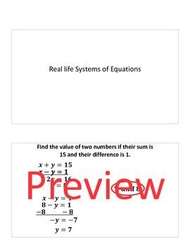Keynote Solving Systems Of Equations With Variables Real Life Examples