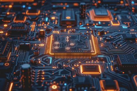 Abstract Circuit Board Futuristic Technology Processing Background