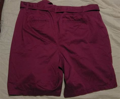 Womens Lane Bryant Plus Size 20 Shorts Purple Belted Trouser Style