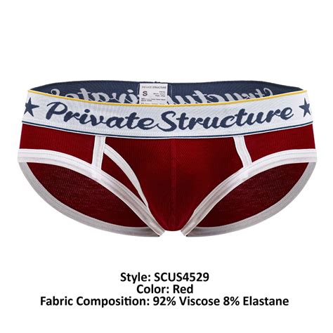 Private Structure Scus4529 Classic Mid Waist Mini Briefs Color Red