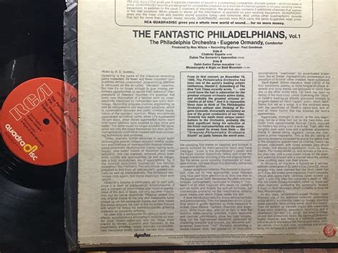 Lp Eugene Ormandy Philadelphia Orchestra Oop Quadraphonic Vinyl