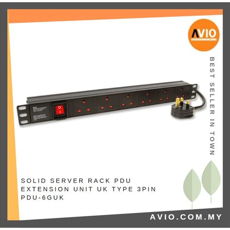 PDU Solid 6 Gang 19 19 Inch Server Rack Mount Power Distribution Unit PDU Extension UK PDU 6GUK